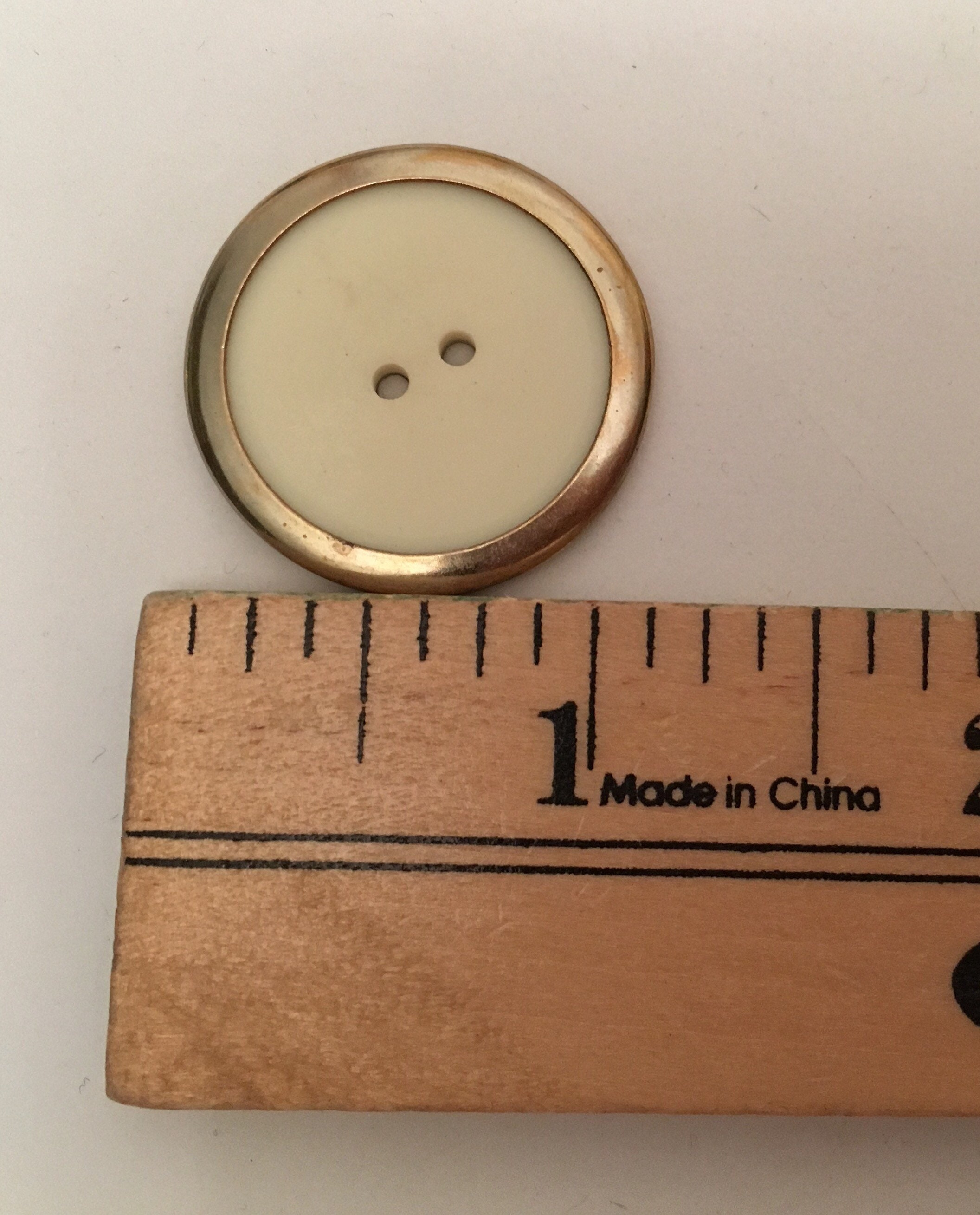 Gold Medium Button With Ivory Center Design Buttons Plastic Sewing ...