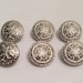 Silver Buttons With Textured Design Medium Button Design Finish With ...