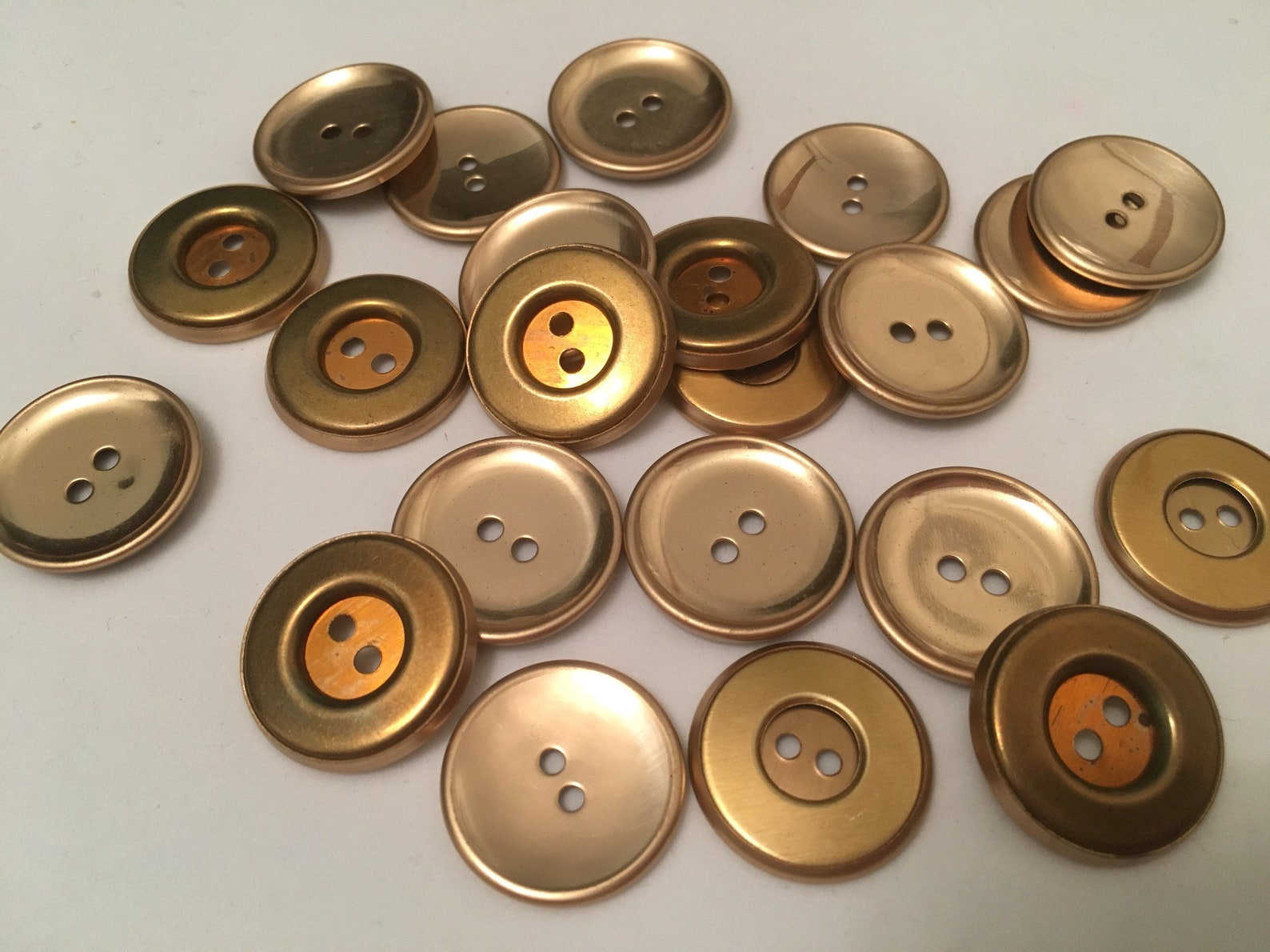 Gold medium button sew through button metal sewing buttons | Etsy