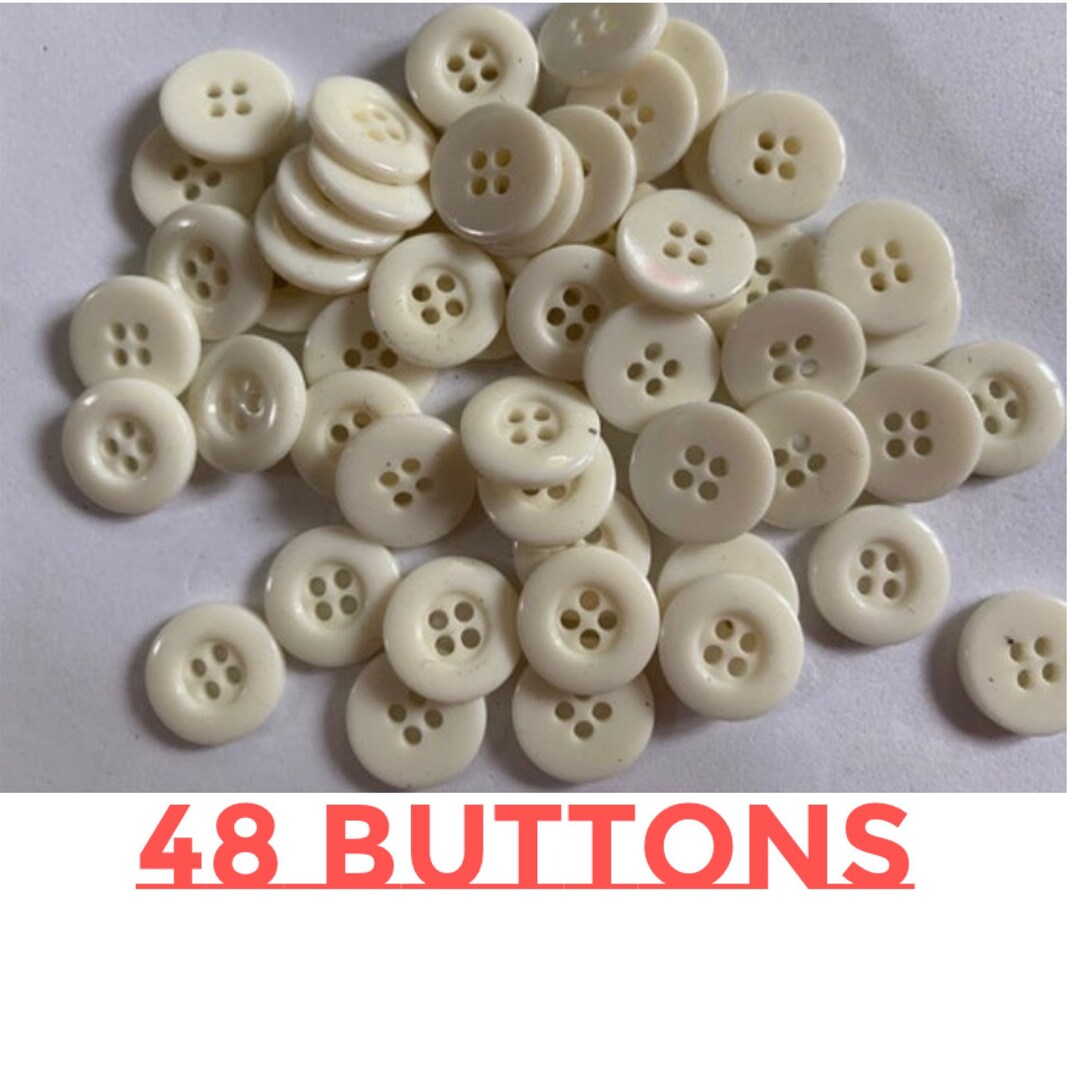 48 Buttons Small Buttons Ivory Buttons 14 Mm 1/2 Inch Sewing Buttons ...