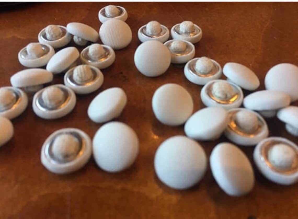 Sample of Bridal Buttons Satin Covered Buttons or by the Dozen White ...