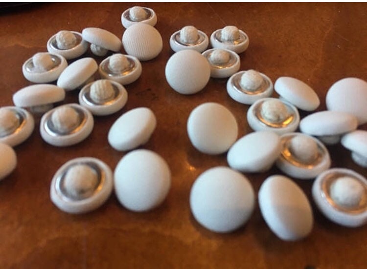 Sample of Bridal Buttons Satin Covered Buttons or by the Dozen White ...
