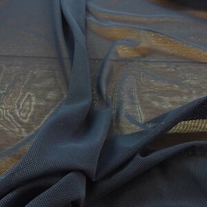 Navy Stretch Power Mesh Fabric by the Yard Power Mesh Soft Sheer Drape ...