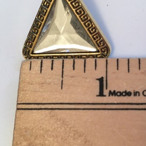 Medium Gold Buttons Triangle Shape With Rhinestone Center Plastic ...