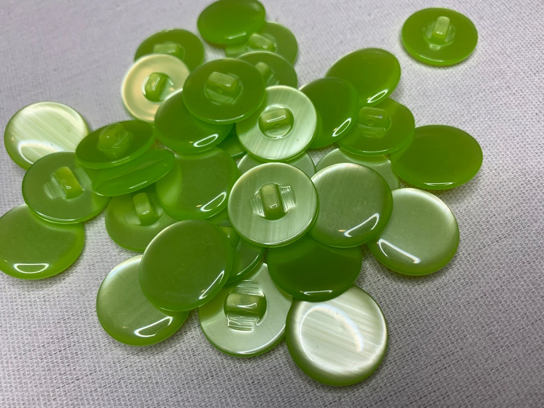 Medium Lime Green Buttons With Iridescent Glistening Sheen Design 13/16 ...