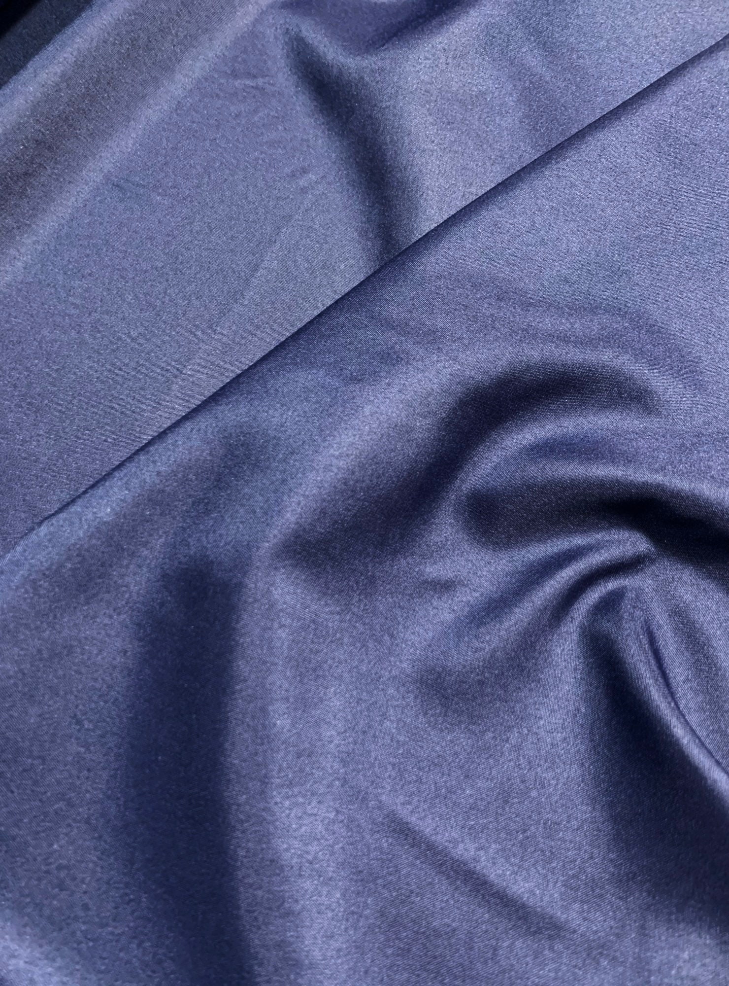Navy Blue Pongee Lining Fabric, Lightweight Poly, 60