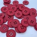 Small Red Sew Through Buttons Sewing Buttons 3/4 6 Sewing Buttons Matt ...