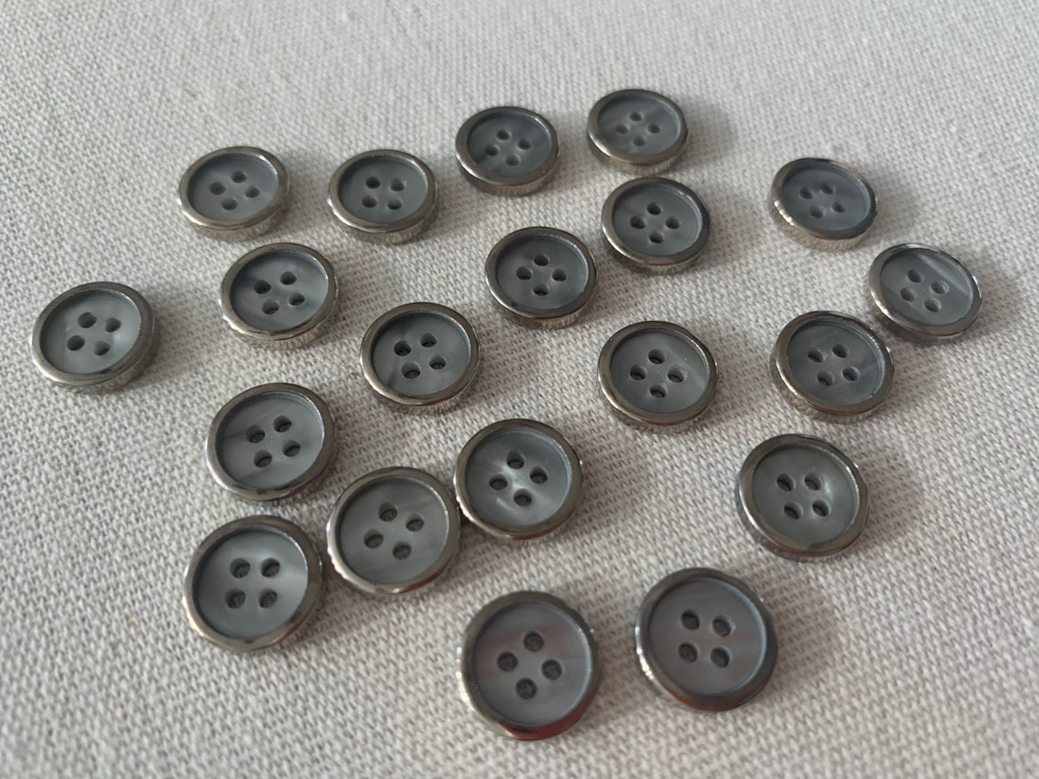 Small Silver Buttons With a Pearl Like Center Sew Through Buttons ...
