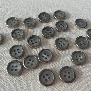 Small Silver Buttons With a Pearl Like Center Sew Through Buttons ...