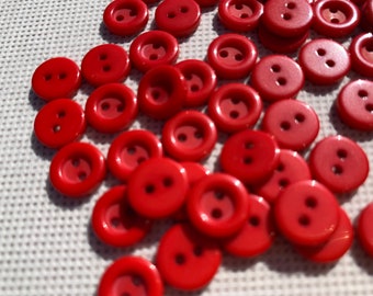 Medium Burgundy Red and White Sewing Buttons With Cross Hatch | Etsy