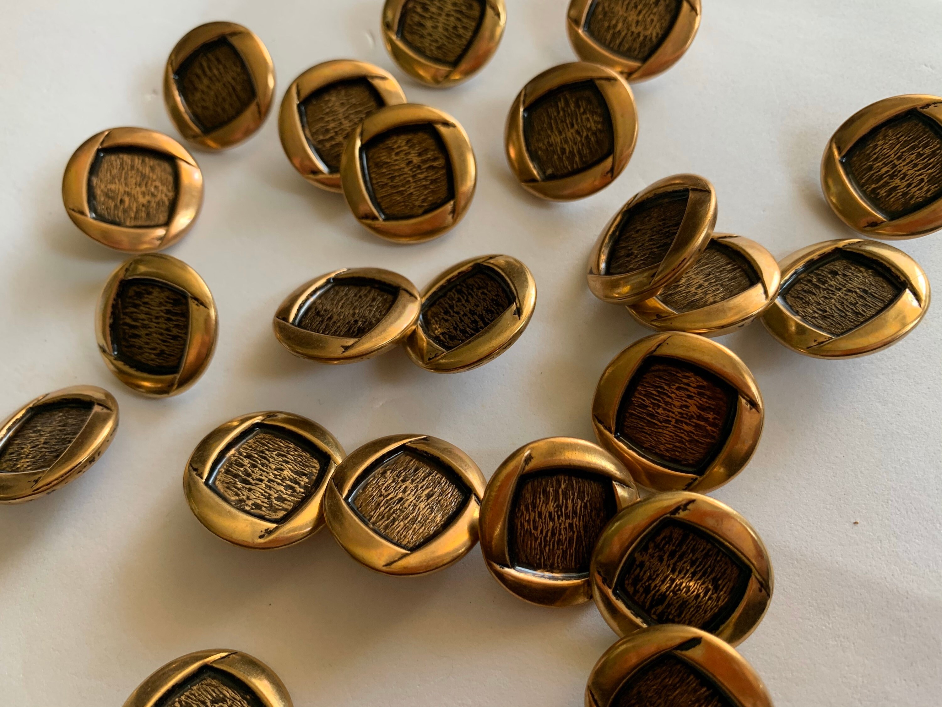 Medium antique gold buttons plastic sewing buttons with | Etsy