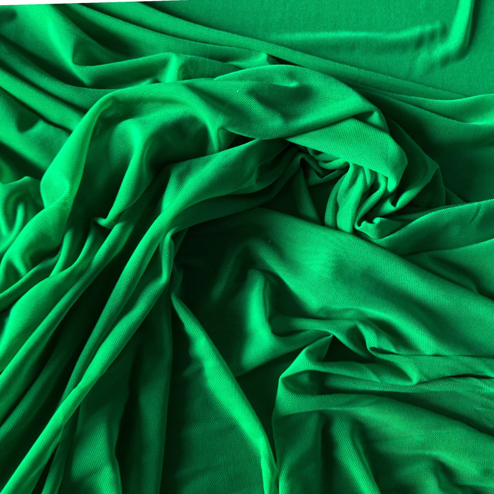 Green Stretch Power Mesh Fabric by the Yard, Jade Power Mesh, Soft ...