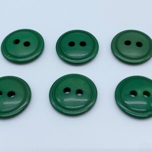 Small Army Green Buttons 16mm 5/8” Sewing Buttons, 6 Vintage, Plastic ...