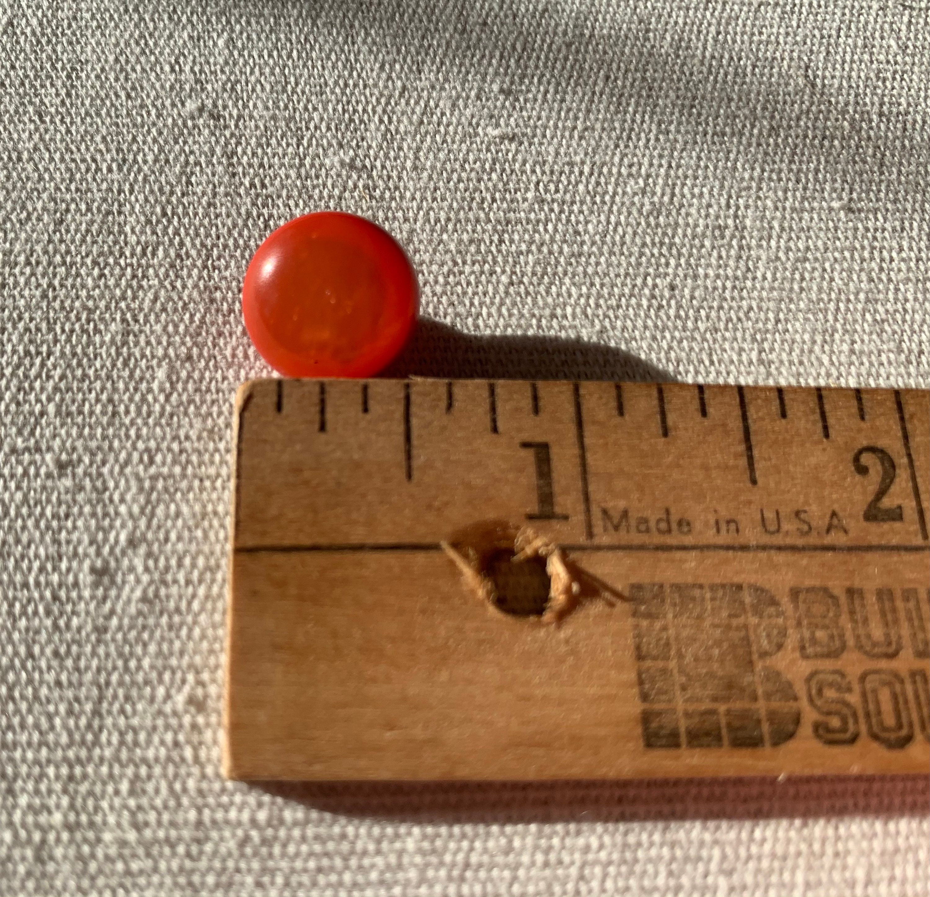 Small red coral buttons with pearl sheen design 1/2 domed top | Etsy