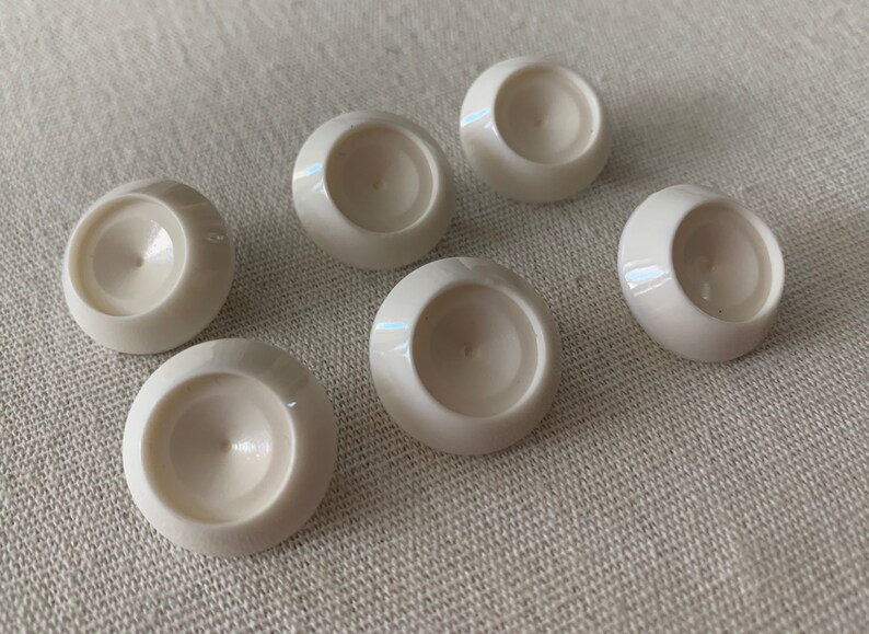 Medium off White Buttons Inverted Design Plastic Button in Flat Curved ...
