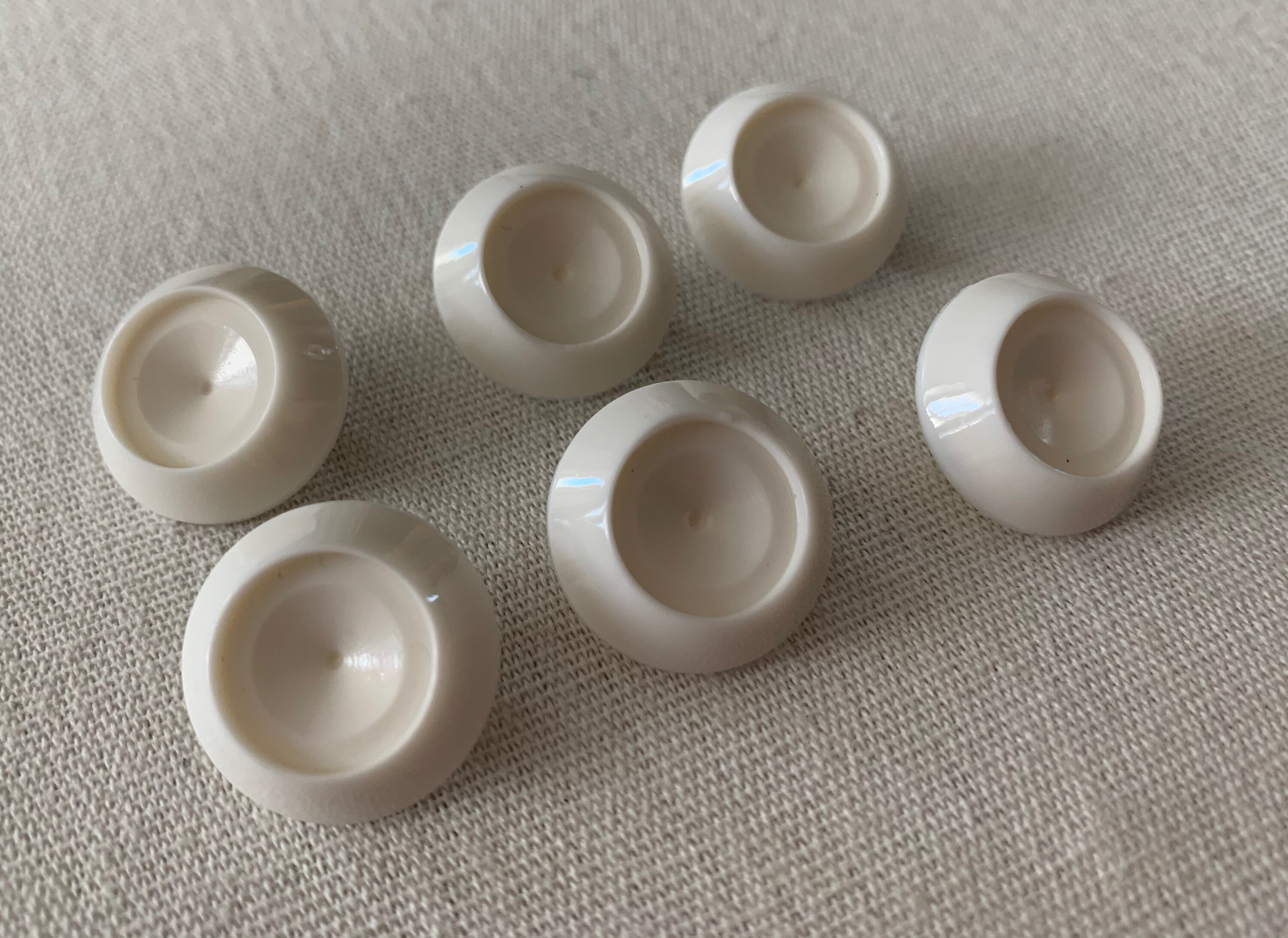 Medium off White Buttons Inverted Design Plastic Button in Flat Curved ...
