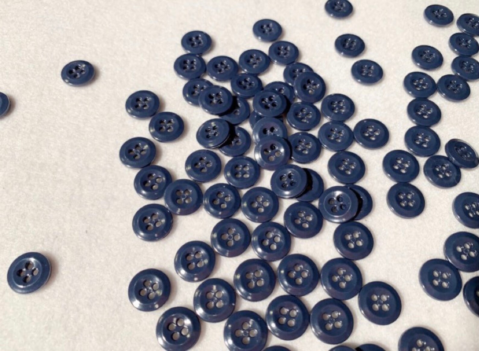 Small Denim Navy Button Finish 3/4" Inch Sewing Buttons, 12 Vintage Sew ...