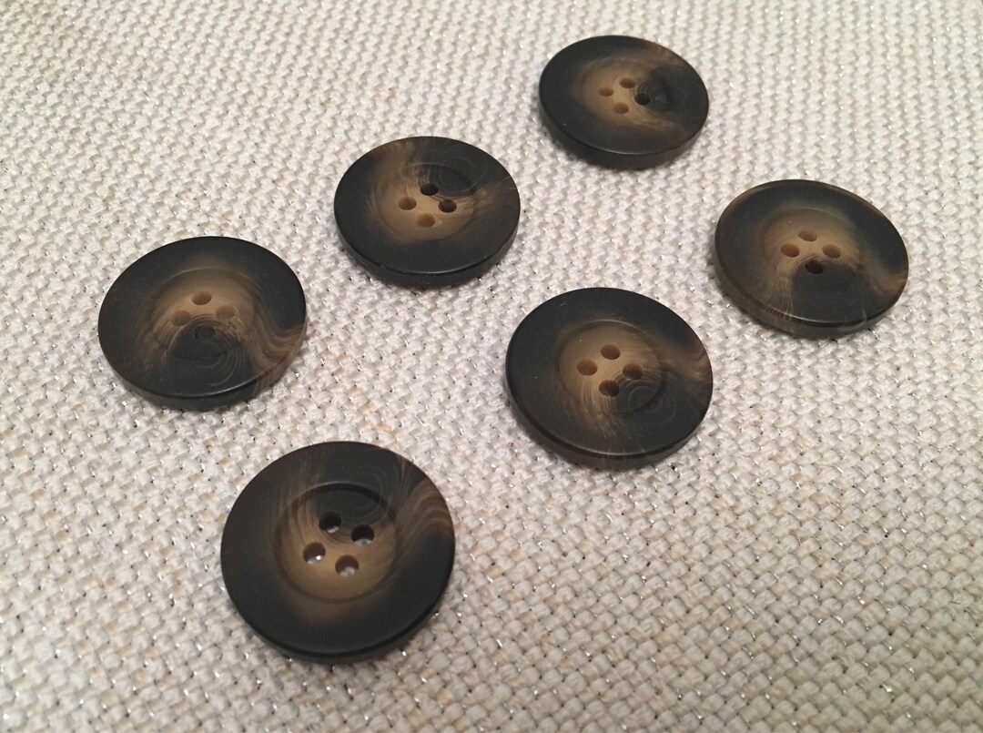 Medium Marbled Brown and Tan Plastic Sewing Buttons 7/8" 23mm Vintage ...