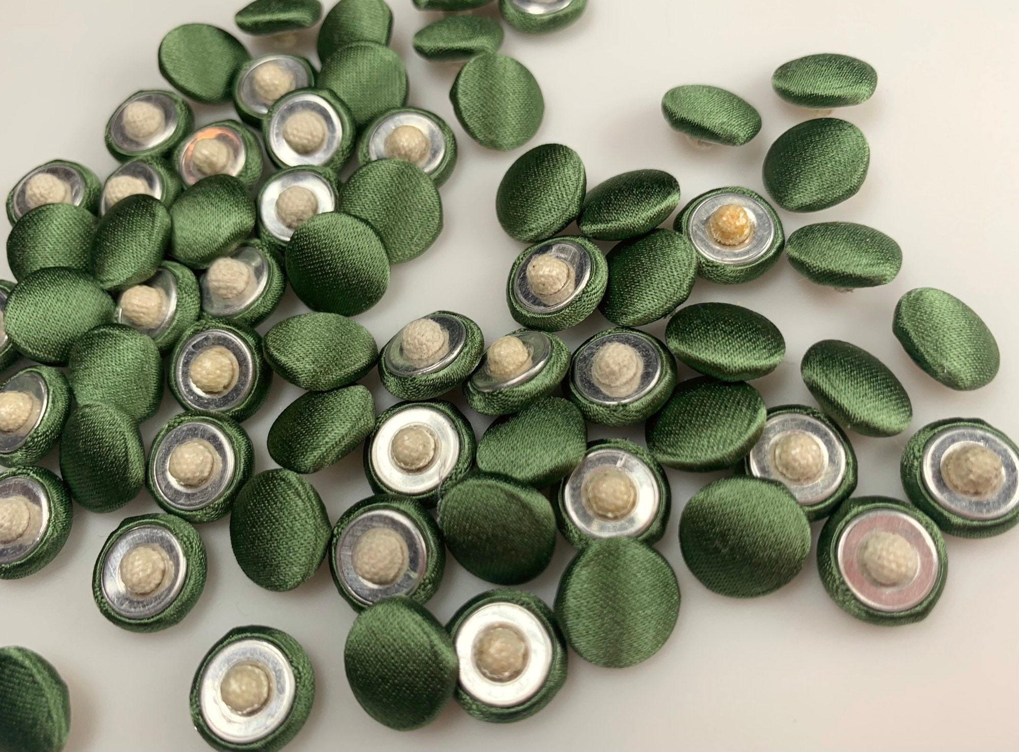 Bridal Buttons Satin Covered by the Dozen Color Dark Olive Covered ...