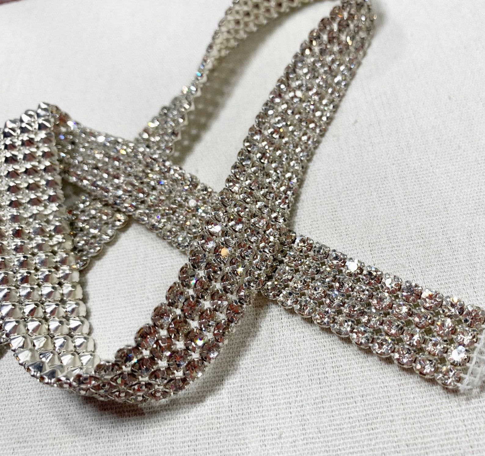 Clear Rhinestone trims 3/4 4 Row Crystal Trims bridal | Etsy