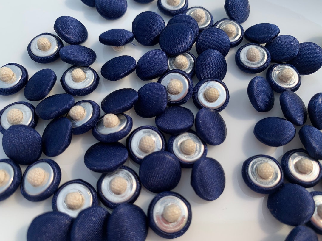 Bridal Buttons Satin Covered by the Dozen Color Navy Blue Covered ...