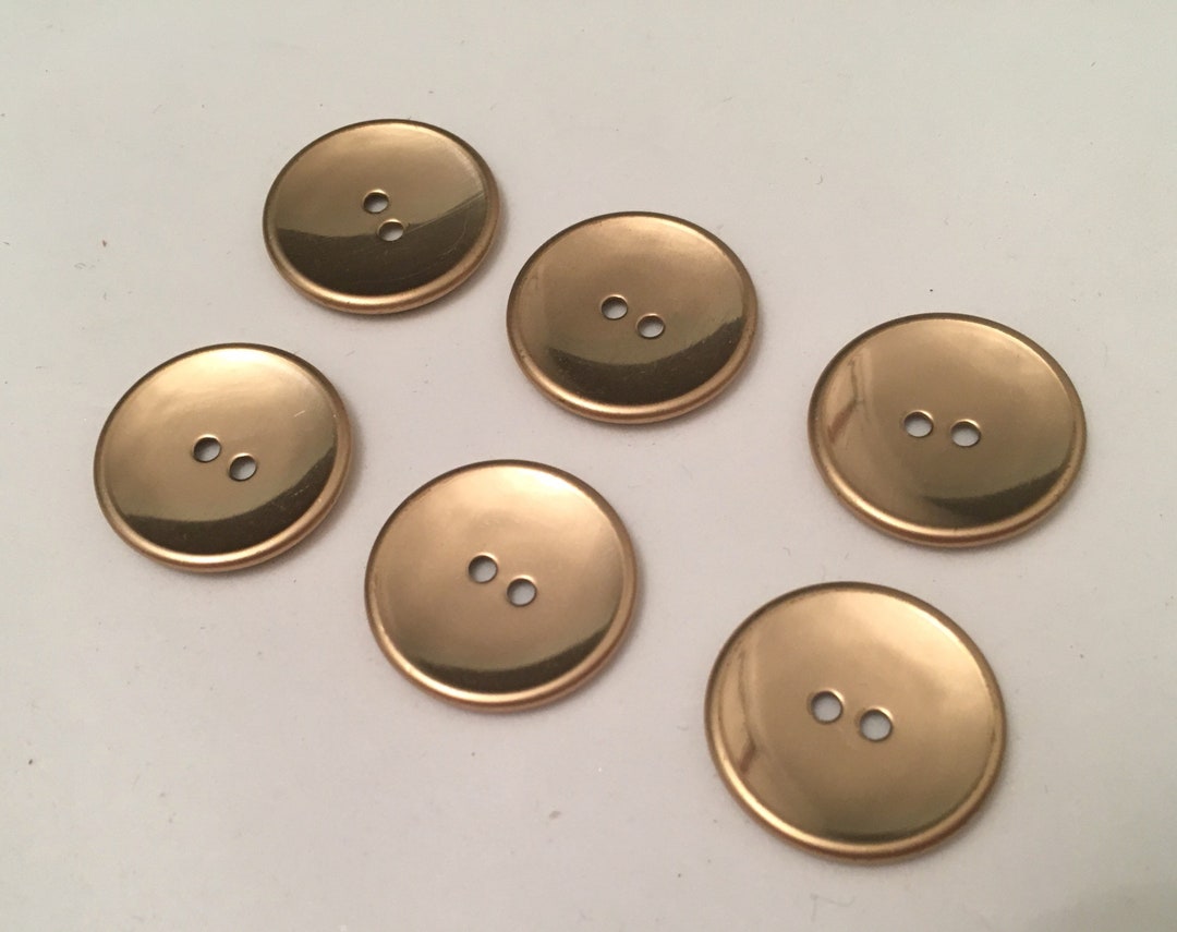 Gold Medium Button Sew Through Button Metal Sewing Buttons 3/4" 20mm 5 ...