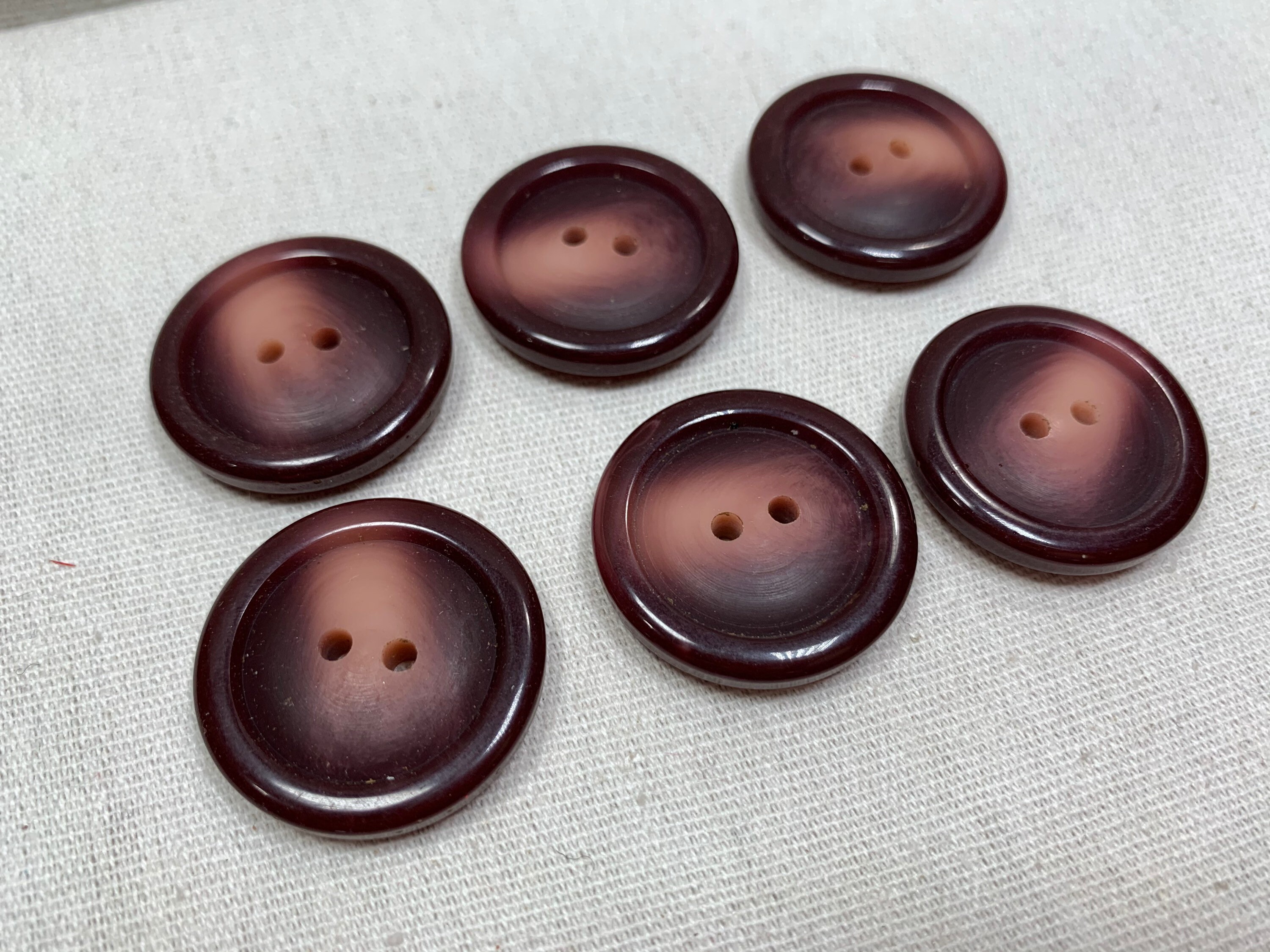 Large Burgundy Sew Through Buttons Sewing Buttons 1 1/8” 6 Sewing ...