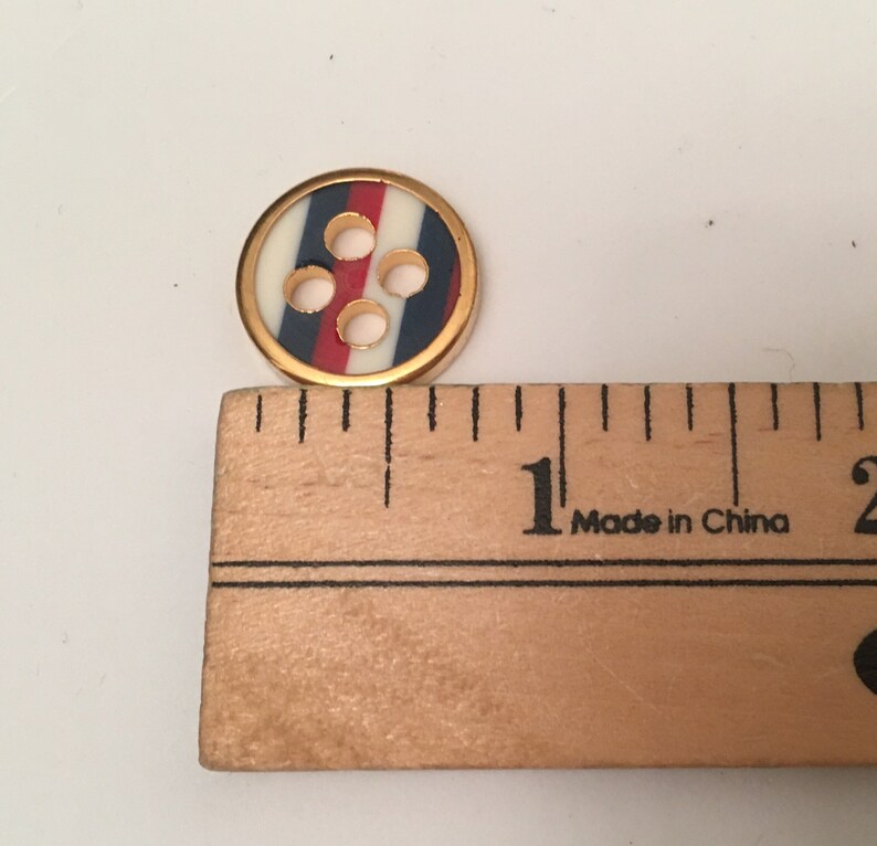 Gold Edge Medium Button Sewing Button With Stripe Design | Etsy