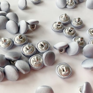 Bridal Buttons Satin Covered by the Dozen Color Silver Satin Metal ...