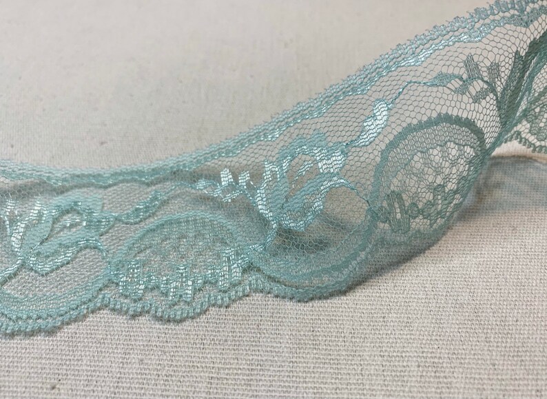 Domestic Lace Trim 2” Light Teal Scalloped Trim - Etsy