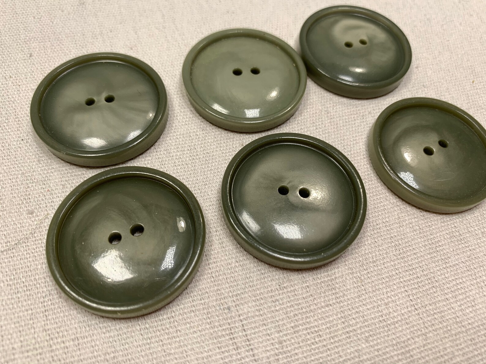 Large Olive Green Toned Colored Buttons Sewing Buttons, 1 7/8” 6 ...