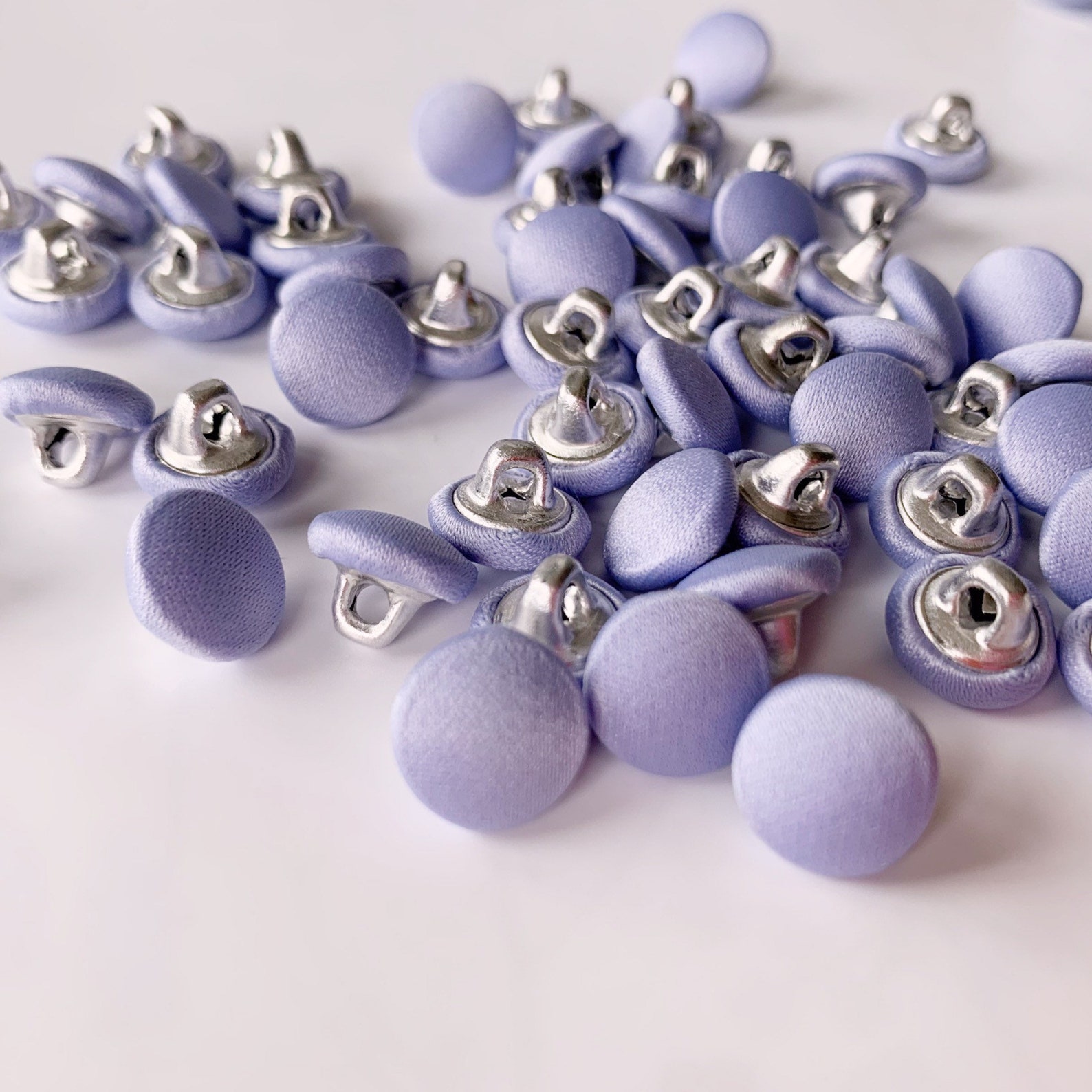 Bridal Buttons Satin Covered by the Dozen Color Lilac Purple Covered ...