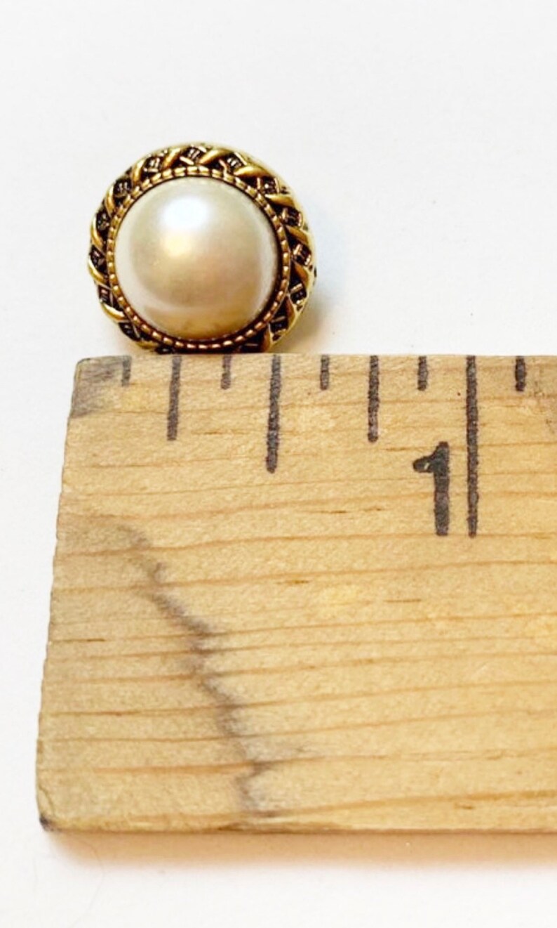 144 Sewing Buttons Small Pearl Buttons With Gold Trim Accent Plastic ...
