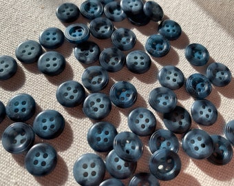 Small Blue Buttons 14 Mm 1/2 Inch Sewing Buttons 12 Vintage | Etsy