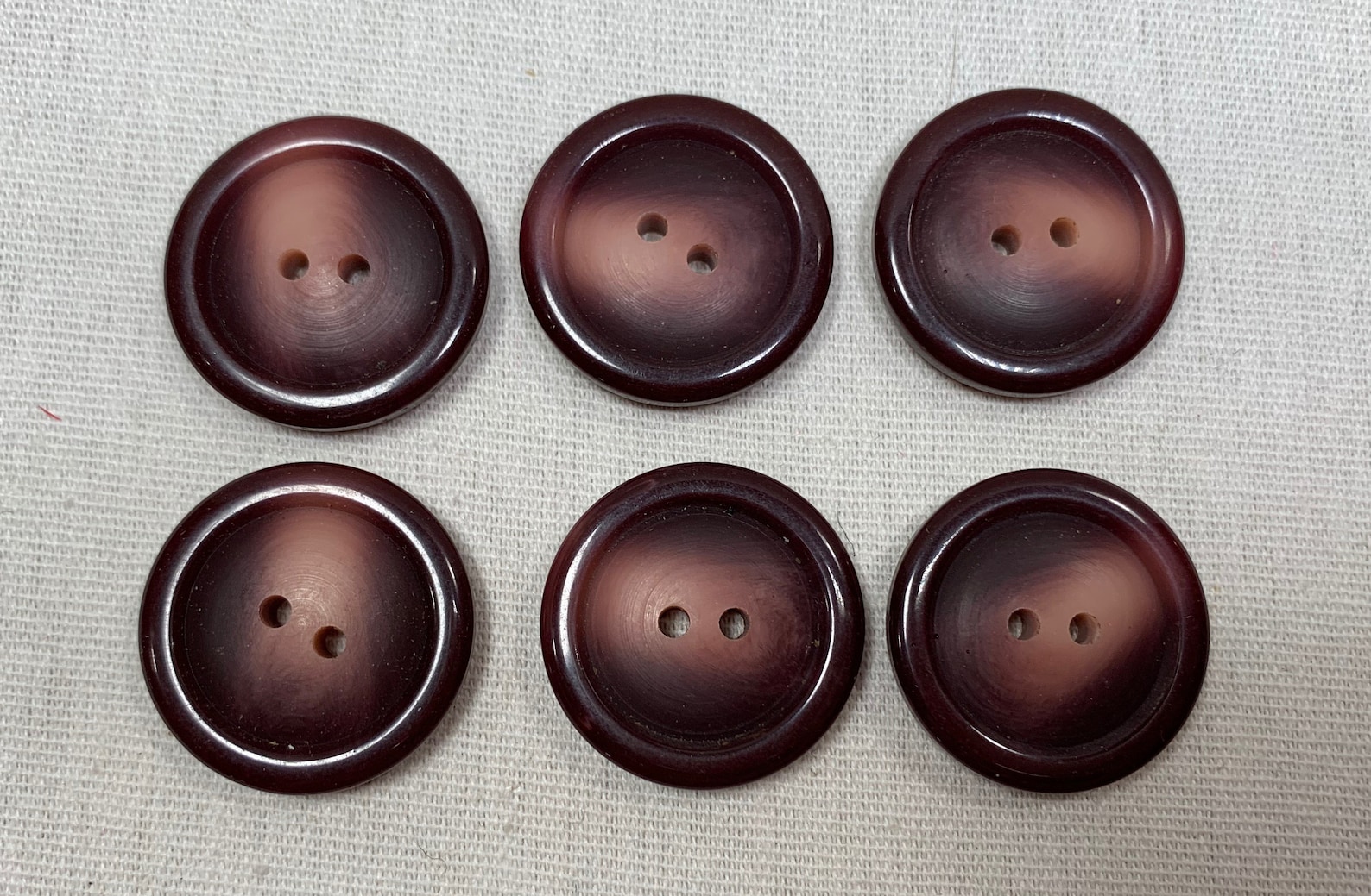 Large Burgundy Sew Through Buttons Sewing Buttons 1 1/8” 6 Sewing ...