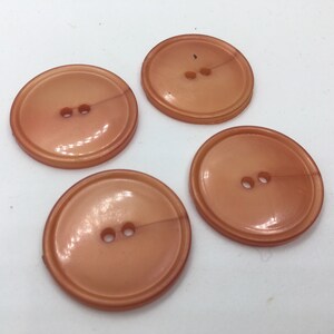 Medium Button in a Cream Orange Coral Plastic Sewing Buttons 1" 28mm ...