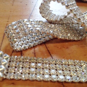 Clear Rhinestone Trims 3/4" 4 Row Crystal Trims Bridal Rhinestone Trim ...