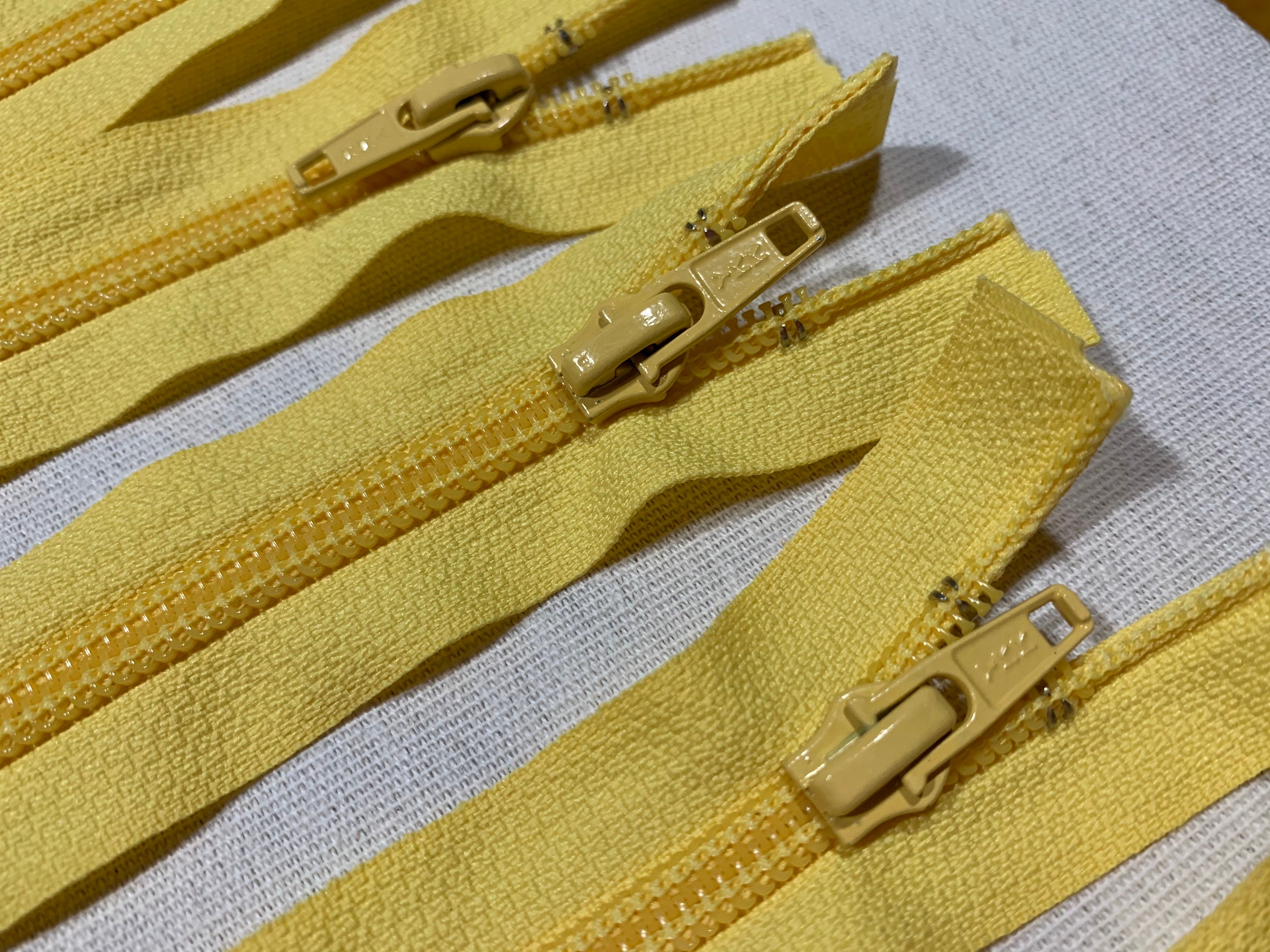 5 Separating Zippers 9 Inch Yellow Nylon Coil Separating - Etsy
