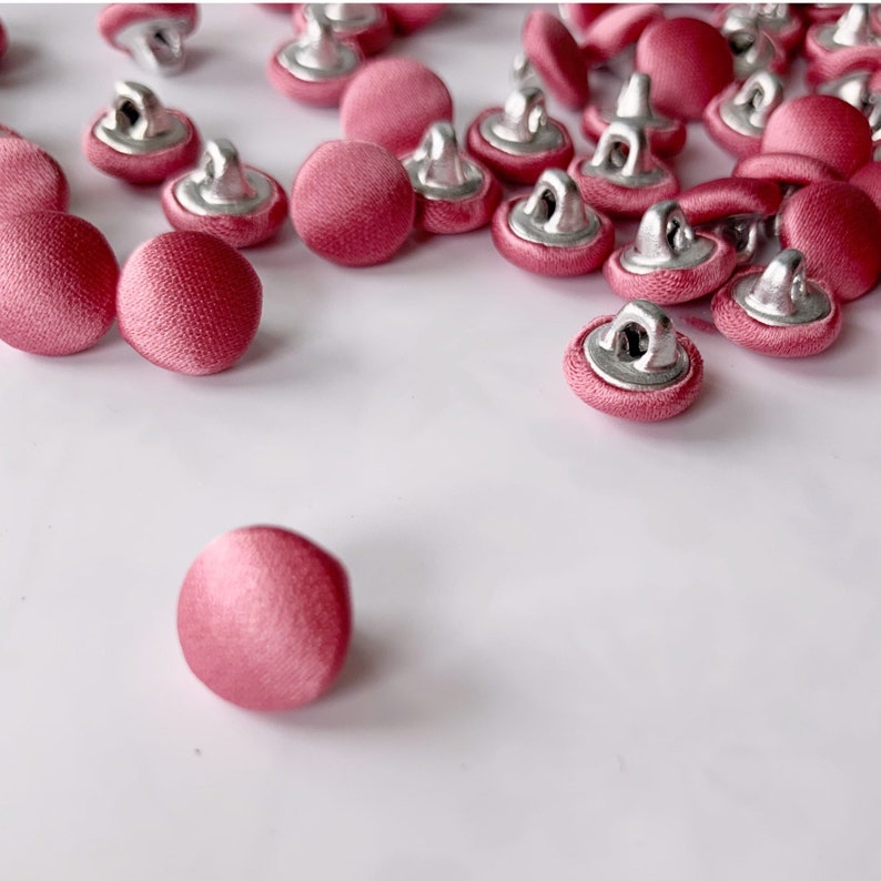 Bridal Buttons Satin Covered by the Dozen Color Dark Dusty Rose Covered ...