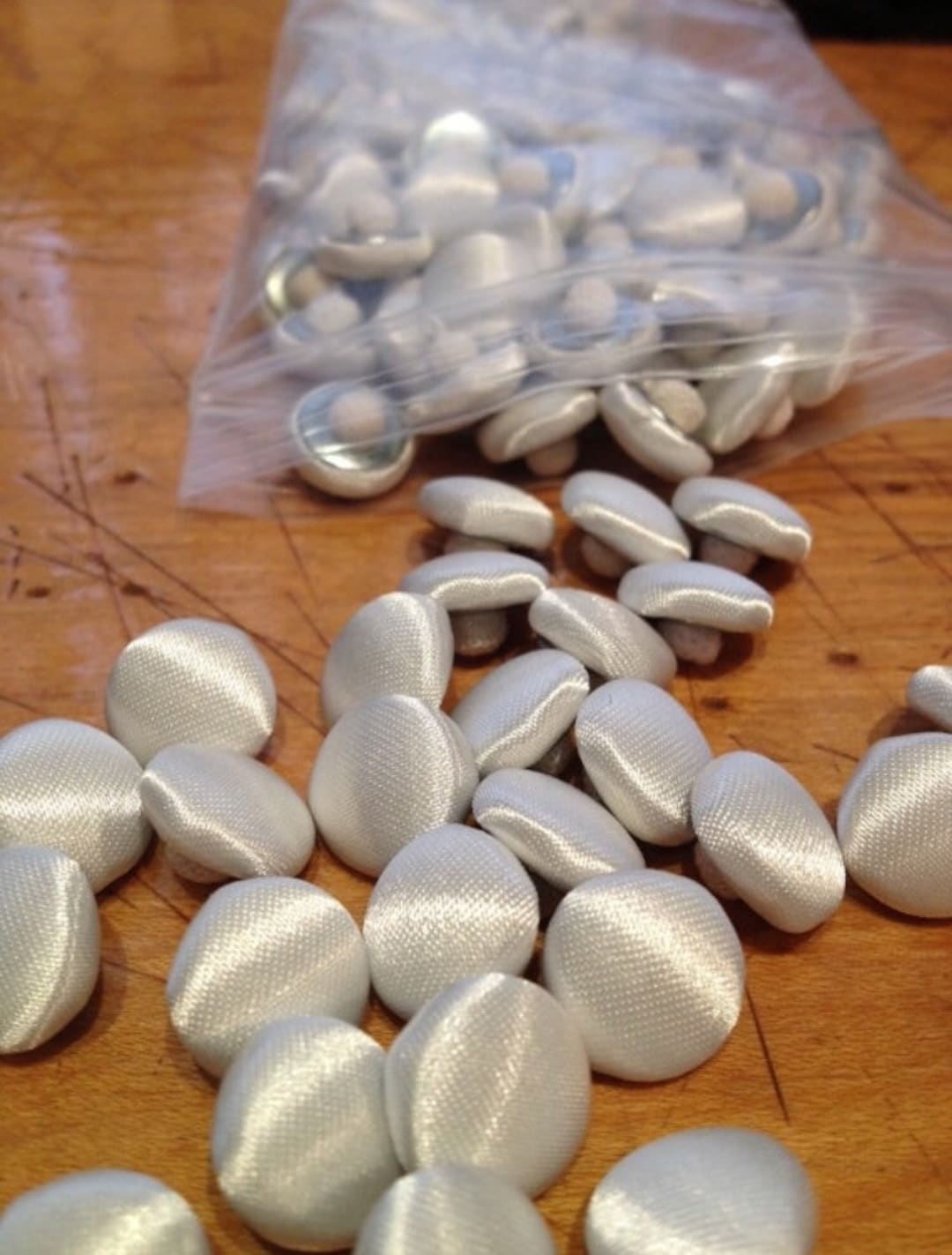 Sample of Bridal Buttons Satin Covered Buttons or by the Dozen White ...