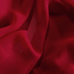 45" Red Silk Chiffon 100% Pure Silk- Perfect Bridal Silk for Any ...