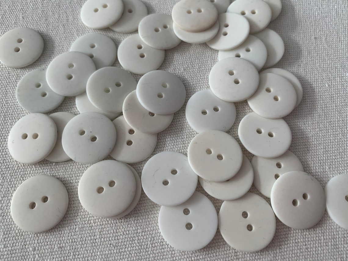 Medium Buttons White Buttons 7/8 Inch Sewing Buttons 6 Sew - Etsy