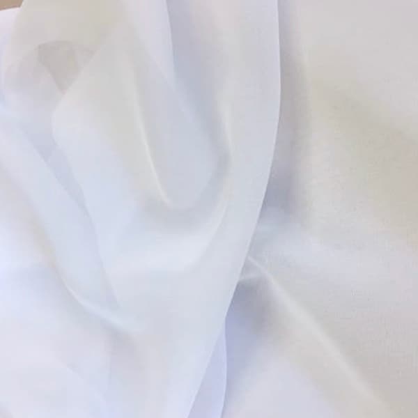 White Chiffon Fabric - Etsy