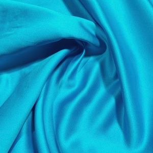 Baja Turquoise Satin, Bridal Fabric, Satin Lamour Baja Turquoise Lamour ...