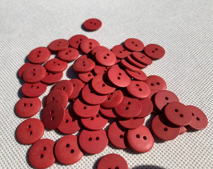 Small Rust Red Sewing Buttons 16 Mm 5/8 Inch Sewing Buttons 6 Flat ...