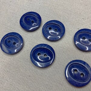 Medium Blue Marble Look Buttons 3/4 Inch Sewing Buttons, 6 Sew Through ...