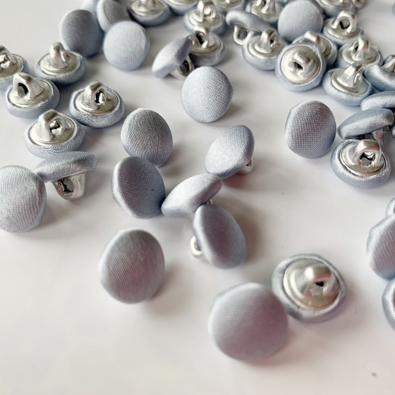 Bridal Buttons Satin Covered by the Dozen Color Silver Satin Metal ...
