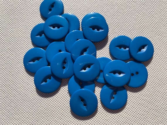 Medium Blue Buttons Fish Eye Design Sewing Buttons 7/8 Inch - Etsy