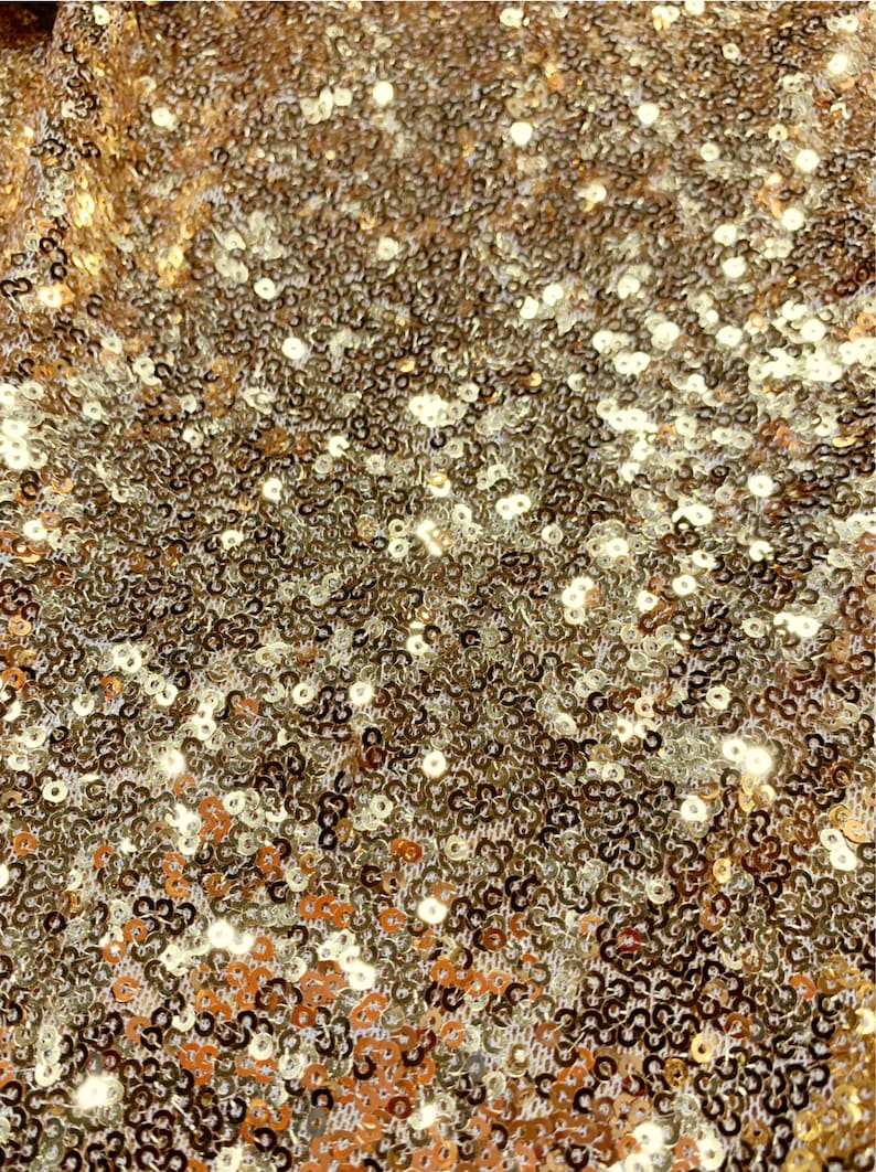 Metallic Gold Sequin All Over Sequin on Mesh by the Yard Sequin Fabric ...