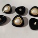 Medium Triangle Black Buttons With Pearl Center Button With Gold and ...